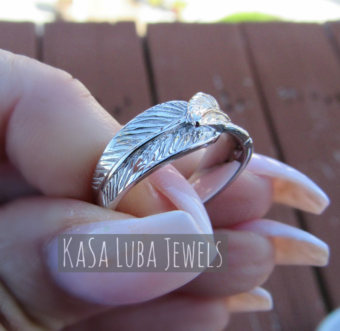 Solid Silver Feather Ring Feather Ring Wrap Around Ring - Etsy