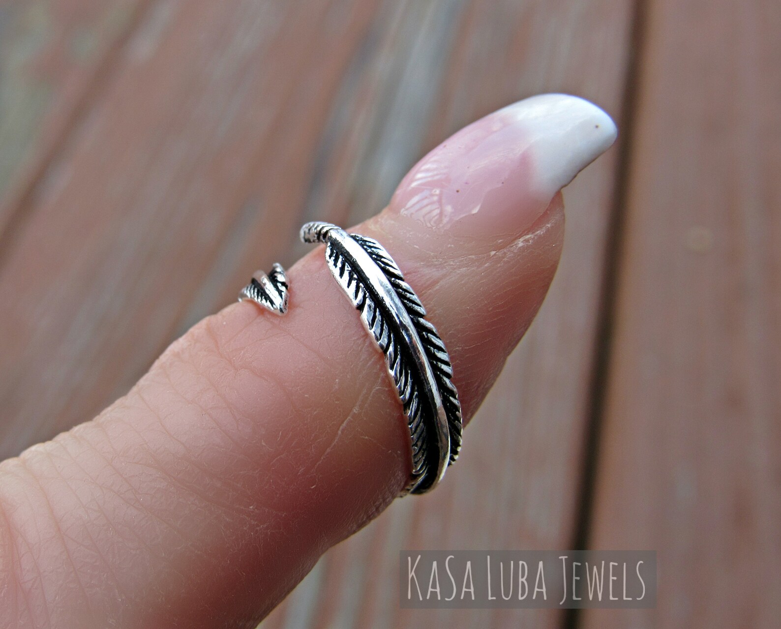 Oxidized Feather Toe Ring 925 Sterling Silver Promise - Etsy