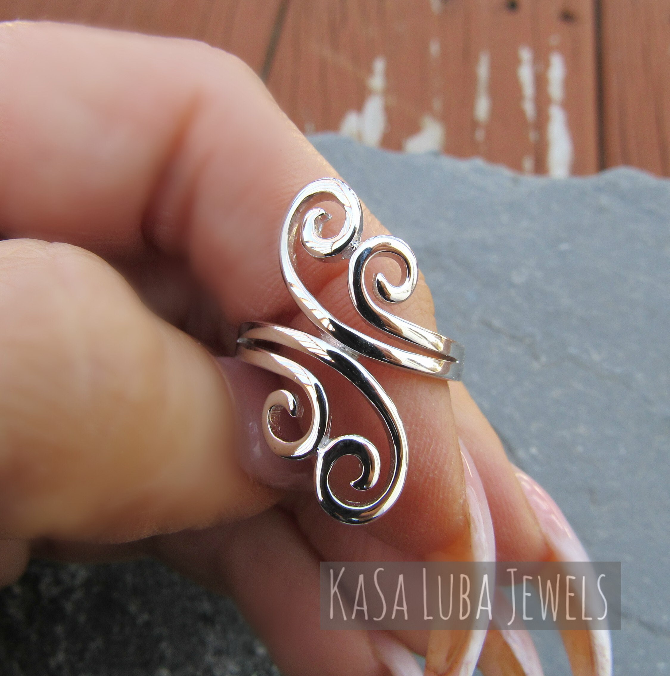Silver Statement Ring Bold Silver Rings Wave Rings 925 - Etsy Canada