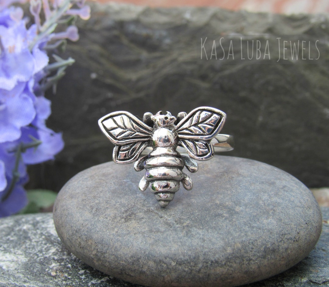 Silver Honeybee Ring Womens Bee Ring Bumble Bee Jewelry - Etsy