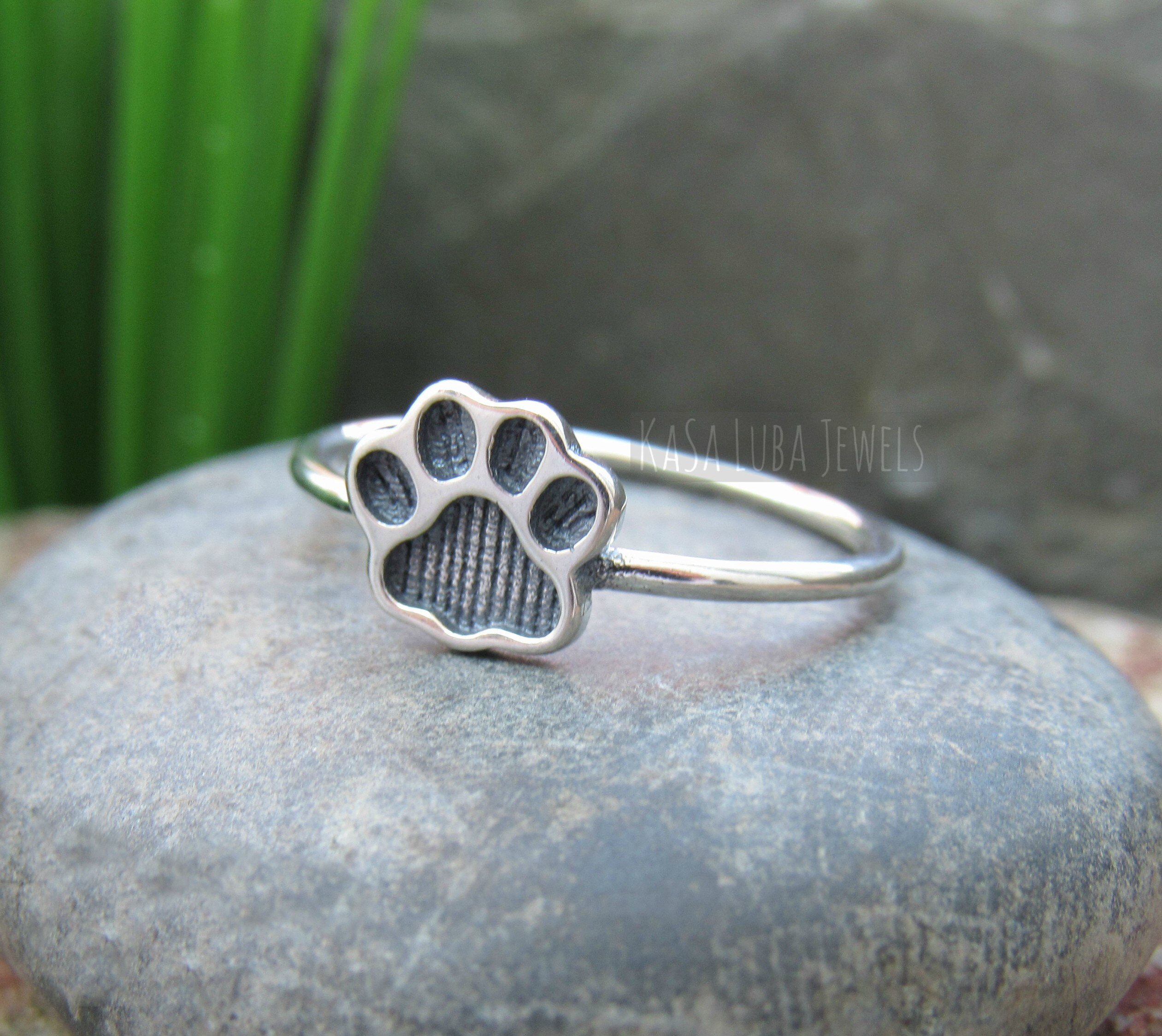 Womens Paw Print Ring Silver Paw Ring Dog Paw Ring Dog | Etsy