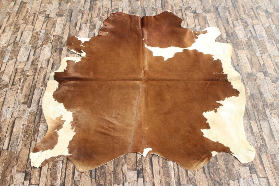 New Brown and White Cowhide Rug Brazilian Cow Skin Leather Cow - Etsy