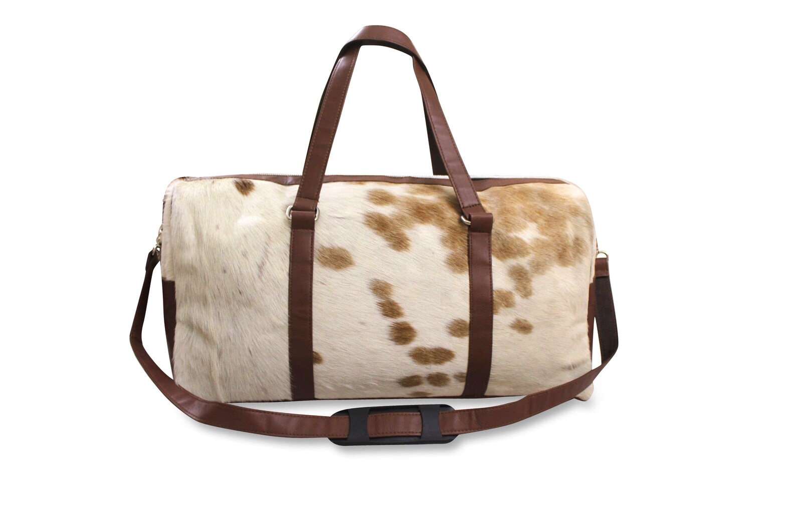 Cowhide Leather Duffel Bag Large Travel Bag Cow Hide | Etsy