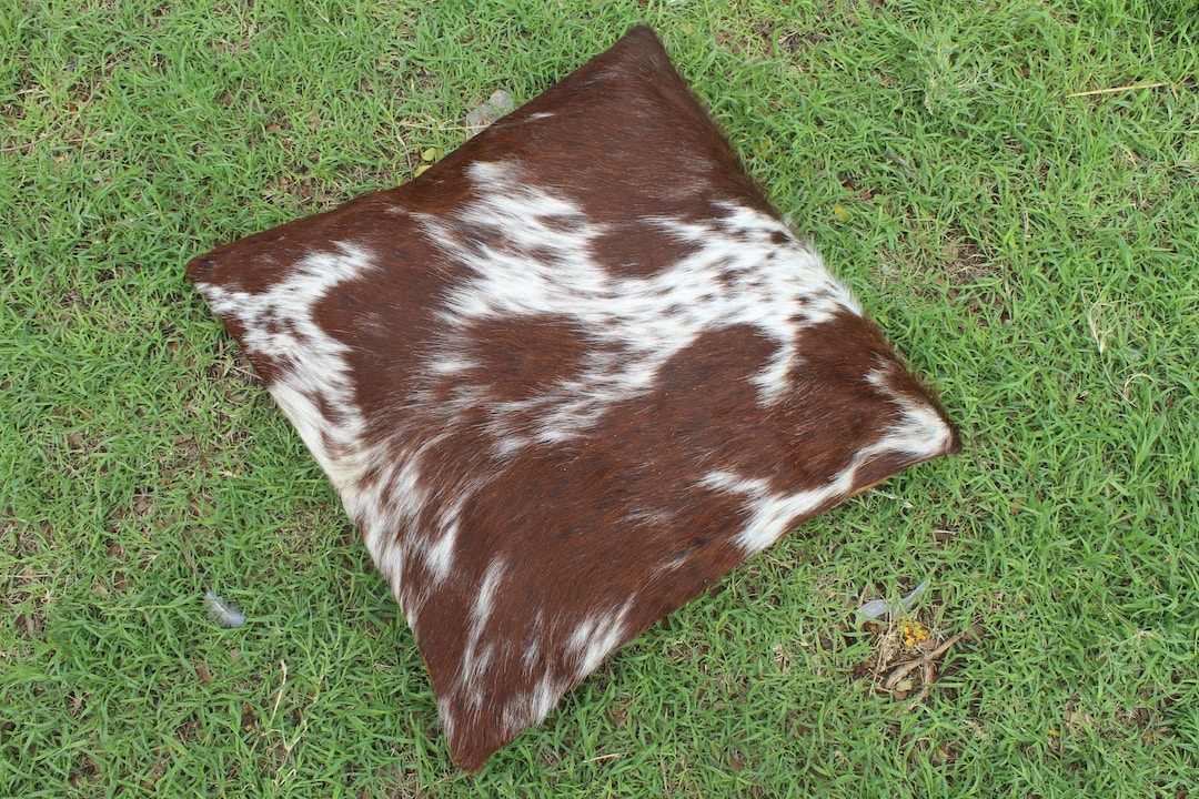 Cowhide Pillow Cover Genuine Cowhide Cushion Cover 16" X 16" Cow Hide ...