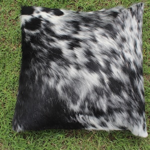 Cowhide Pillow Cover Genuine Cowhide Cushion Cover 16" X 16" Cow Hide ...