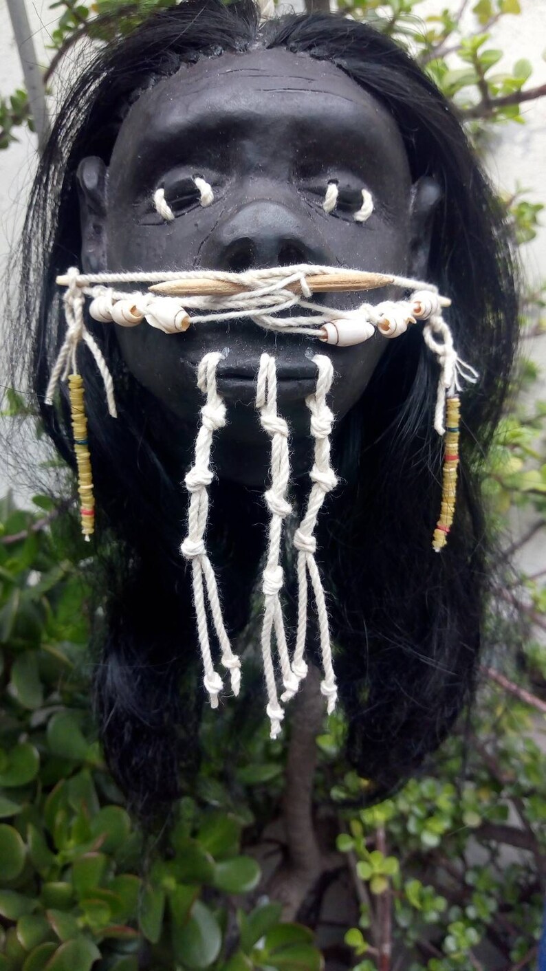 Shrunken Human Head Tzantza Warrior Trophy Jivaro Tribe Replica ...