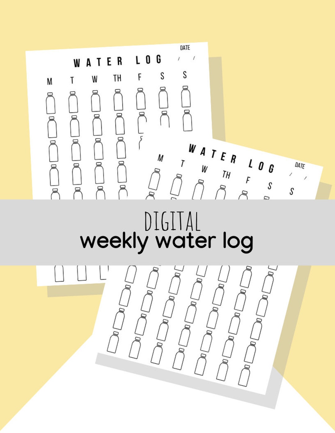 Minimalist Water Log - Instant Download - Water Log - Downladable Water ...