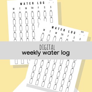 Minimalist Water Log - Instant Download - Water Log - Downladable Water ...