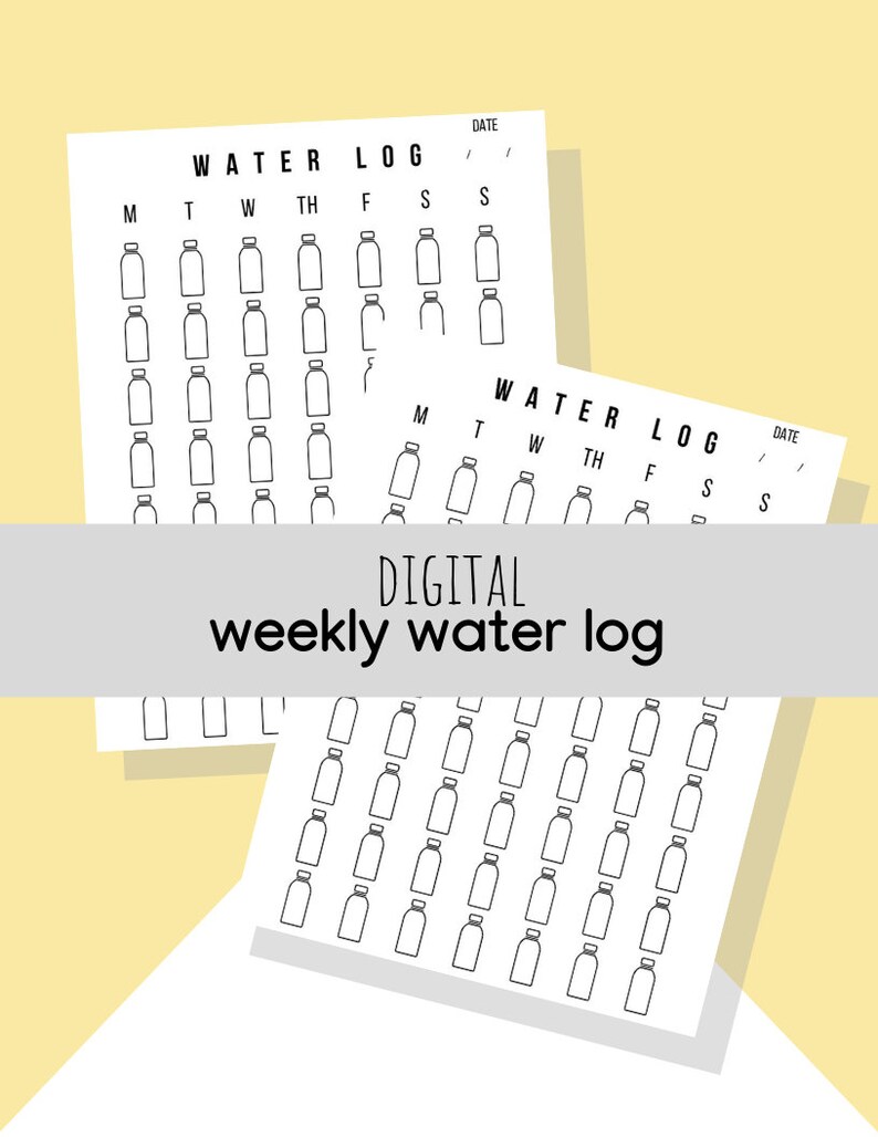 Minimalist Water Log - Instant Download - Water Log - Downladable Water ...