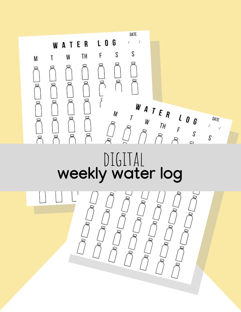 Minimalist Water Log Instant Download Water Log Downladable Water ...