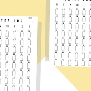 Minimalist Water Log - Instant Download - Water Log - Downladable Water ...