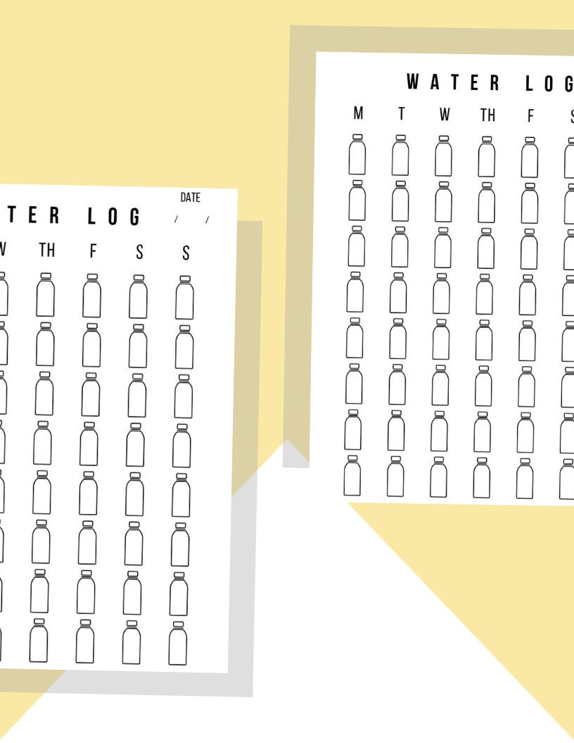 Minimalist Water Log - Instant Download - Water Log - Downladable Water ...