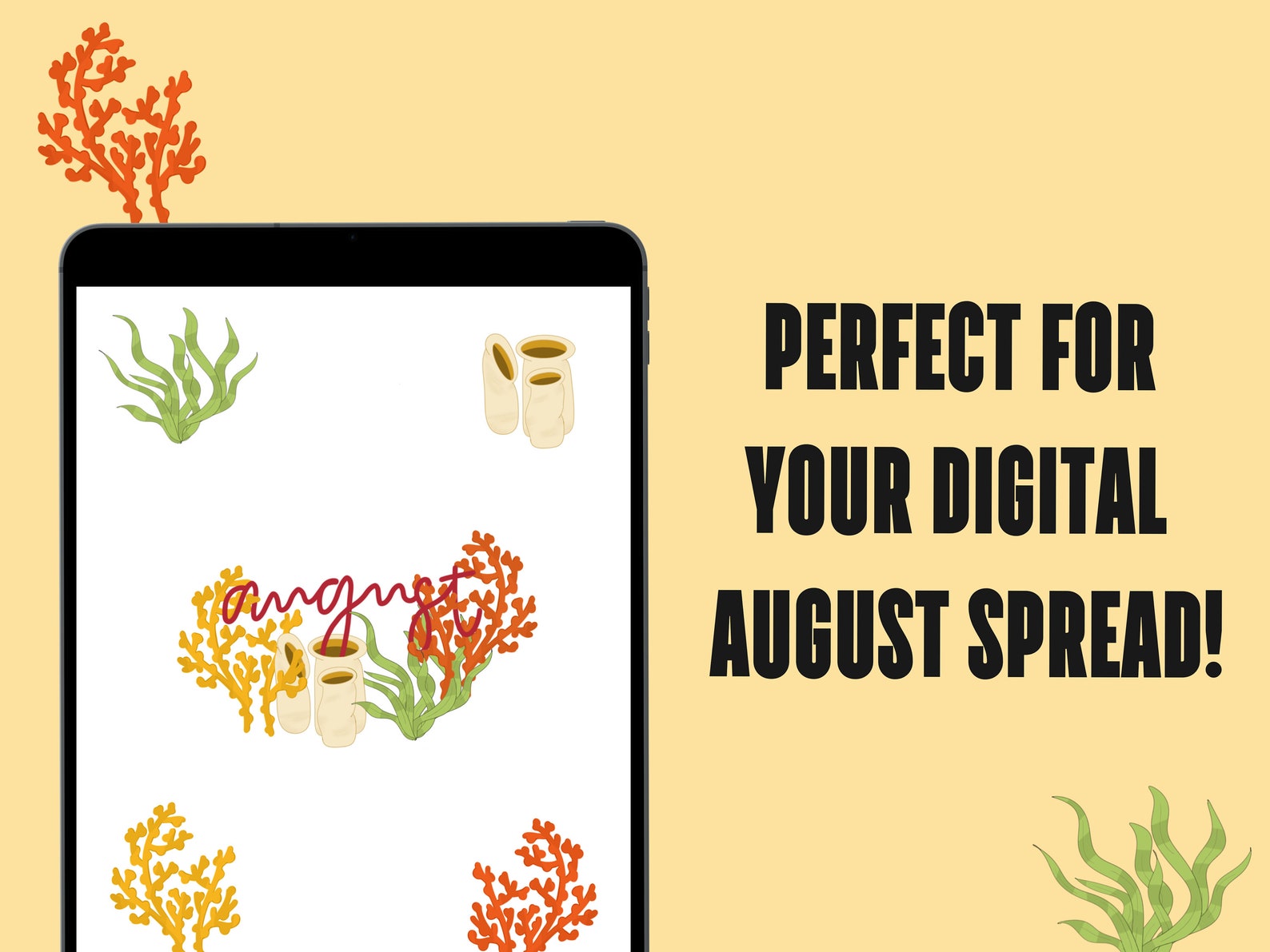 Coral Ocean Digital Sticker Set Digital Stickers for - Etsy