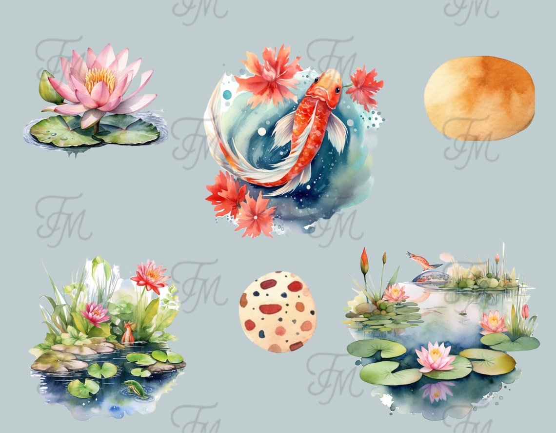 Watercolor Koi Fish Clipart Koi Fish Clip Art Koi Fish - Etsy