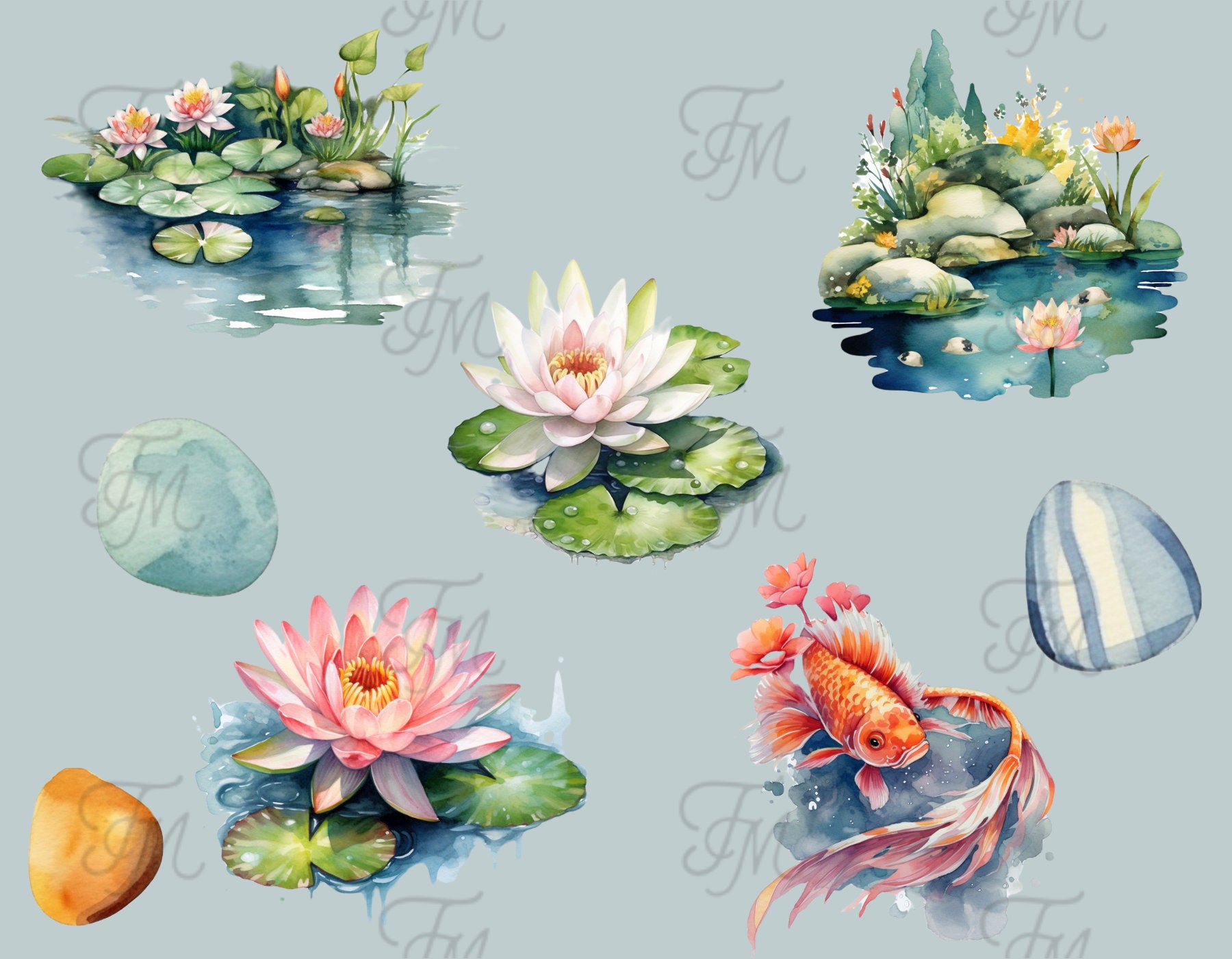 Watercolor Koi Fish Clipart, Koi Fish Clip Art, Koi Fish Invitation ...