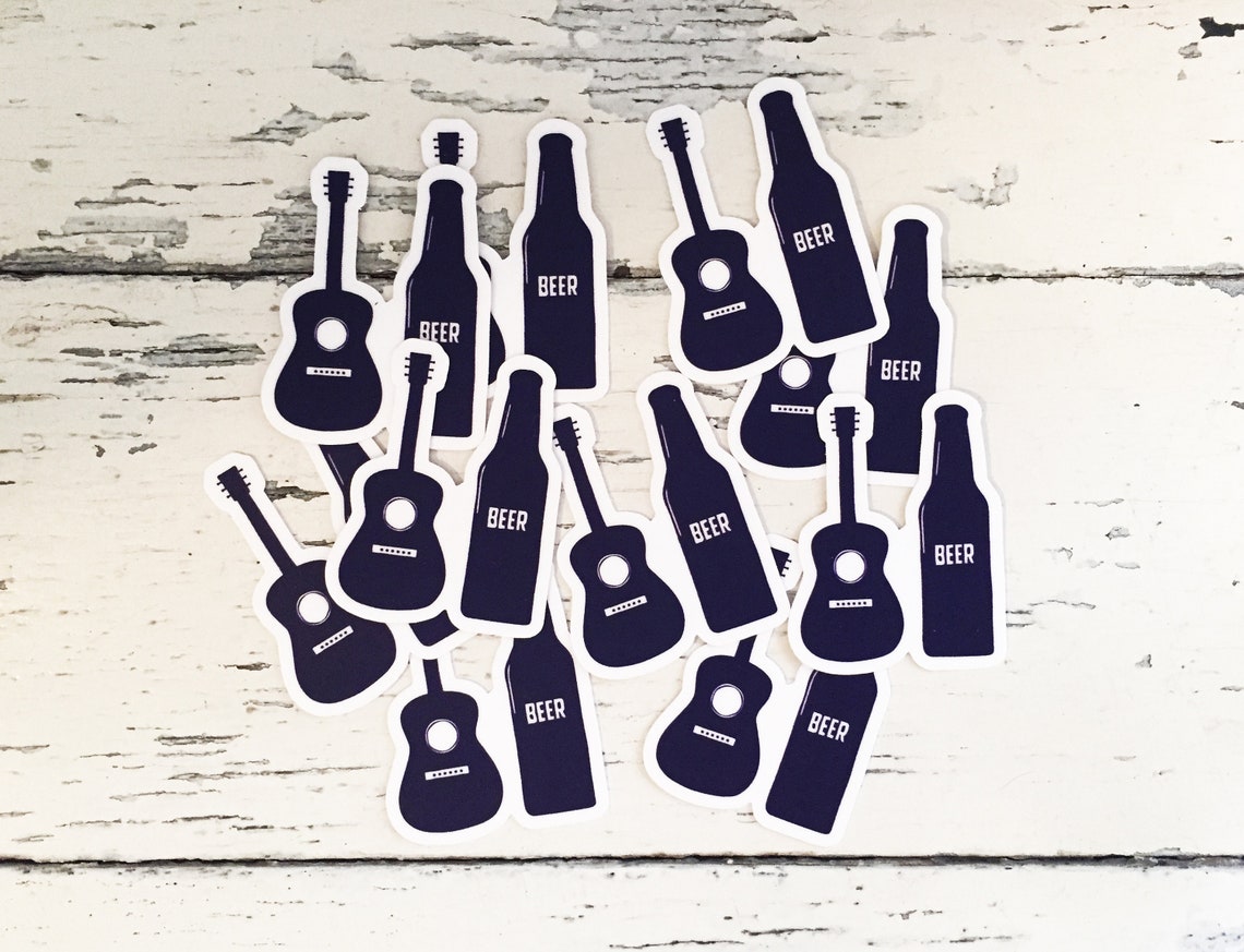 Essentials Sticker Beer & Guitar - Etsy