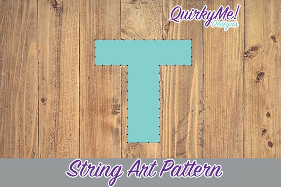 String Art Pattern Letter T 6x6 | Etsy