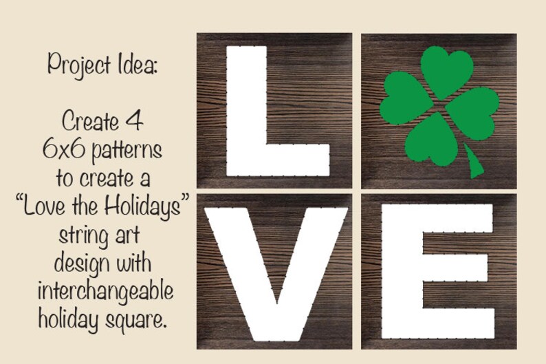 String Art Pattern - Lucky Clover 6x6 - Etsy