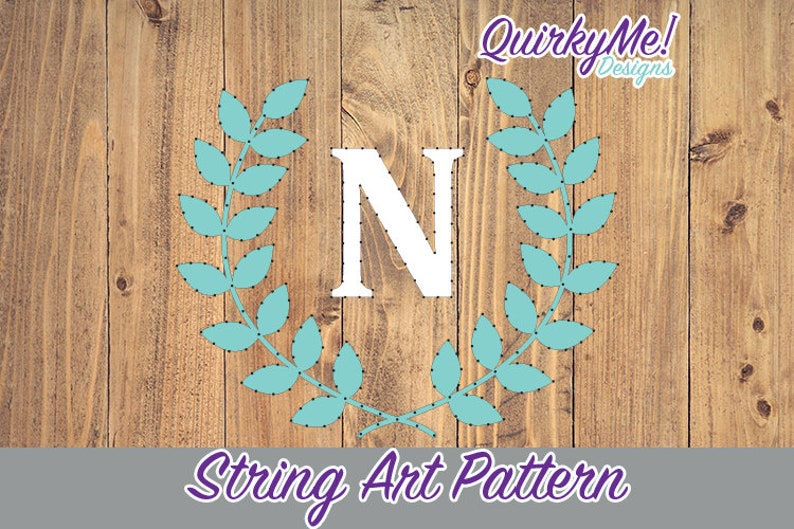 String Art Pattern - Laurel Wreath (letter N) 10x10 - Etsy