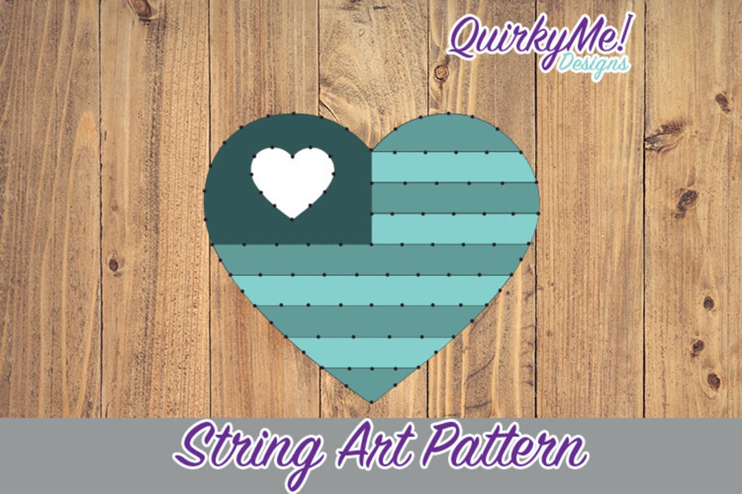 String Art Pattern - Patriotic Heart 6x6 - Etsy