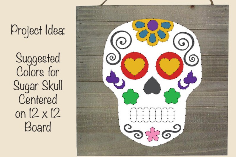 String Art Pattern Sugar Skull 10x10 - Etsy