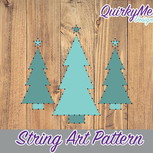 String Art Pattern Three Trees 6x6 - Etsy