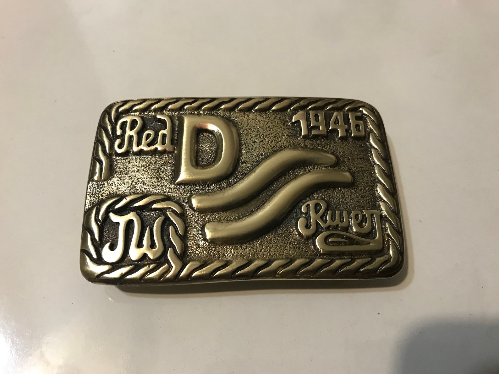 John Wayne JW INITIALS BRASS Red River D Belt Buckle 1946 Movie ...