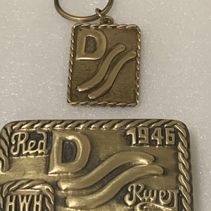 Set of BRASS John Wayne Red River D Key Chain and Matching Belt Buckle ...