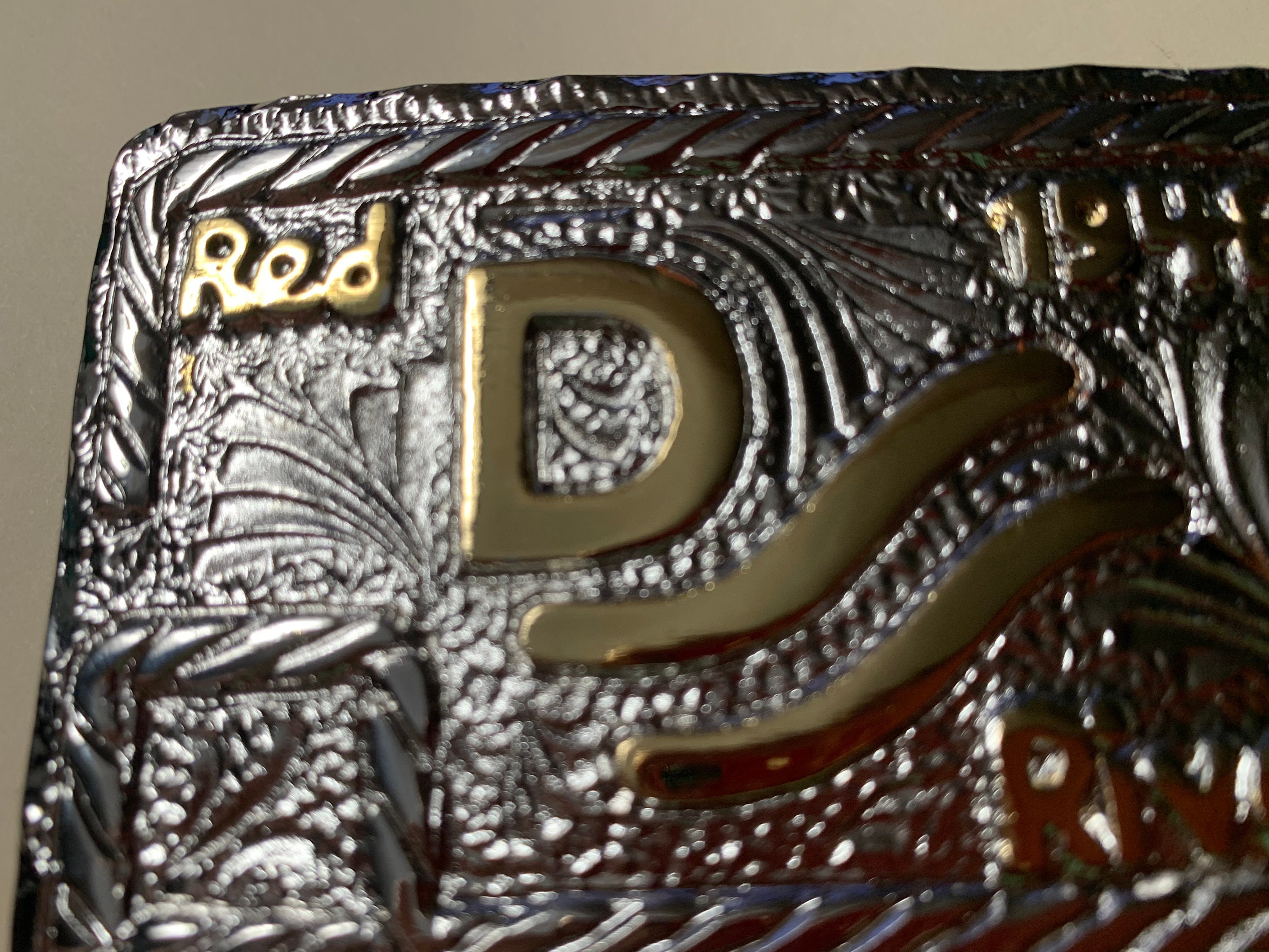 John Wayne Gold/nickel Red River D Belt Buckle Etched Scroll Western - Etsy