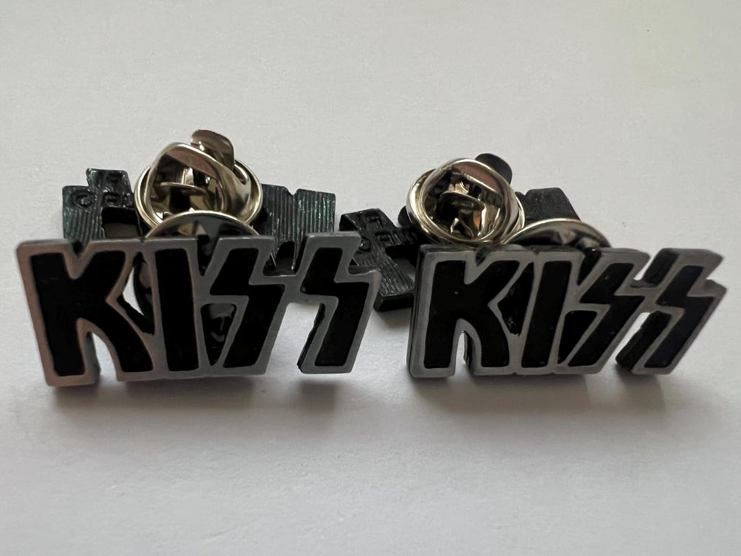 Set of 4 KISS Metal Pins Shirt Hat NOS Band Music Approx 1 Inch Wide ...