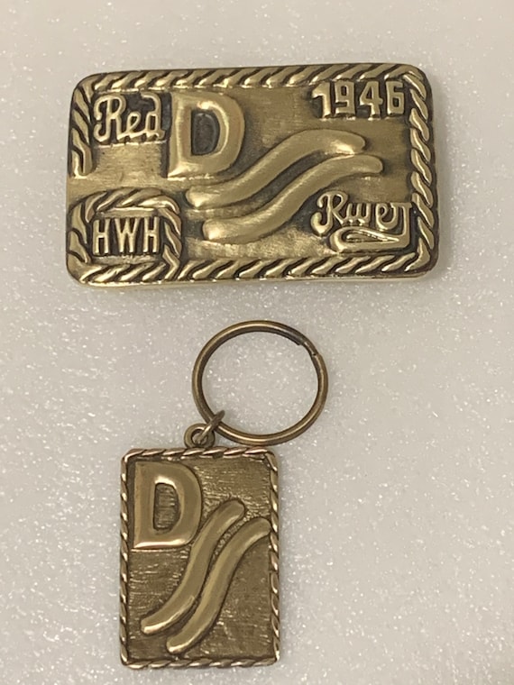 Set of BRASS John Wayne Red River D Key Chain and Matching | Etsy