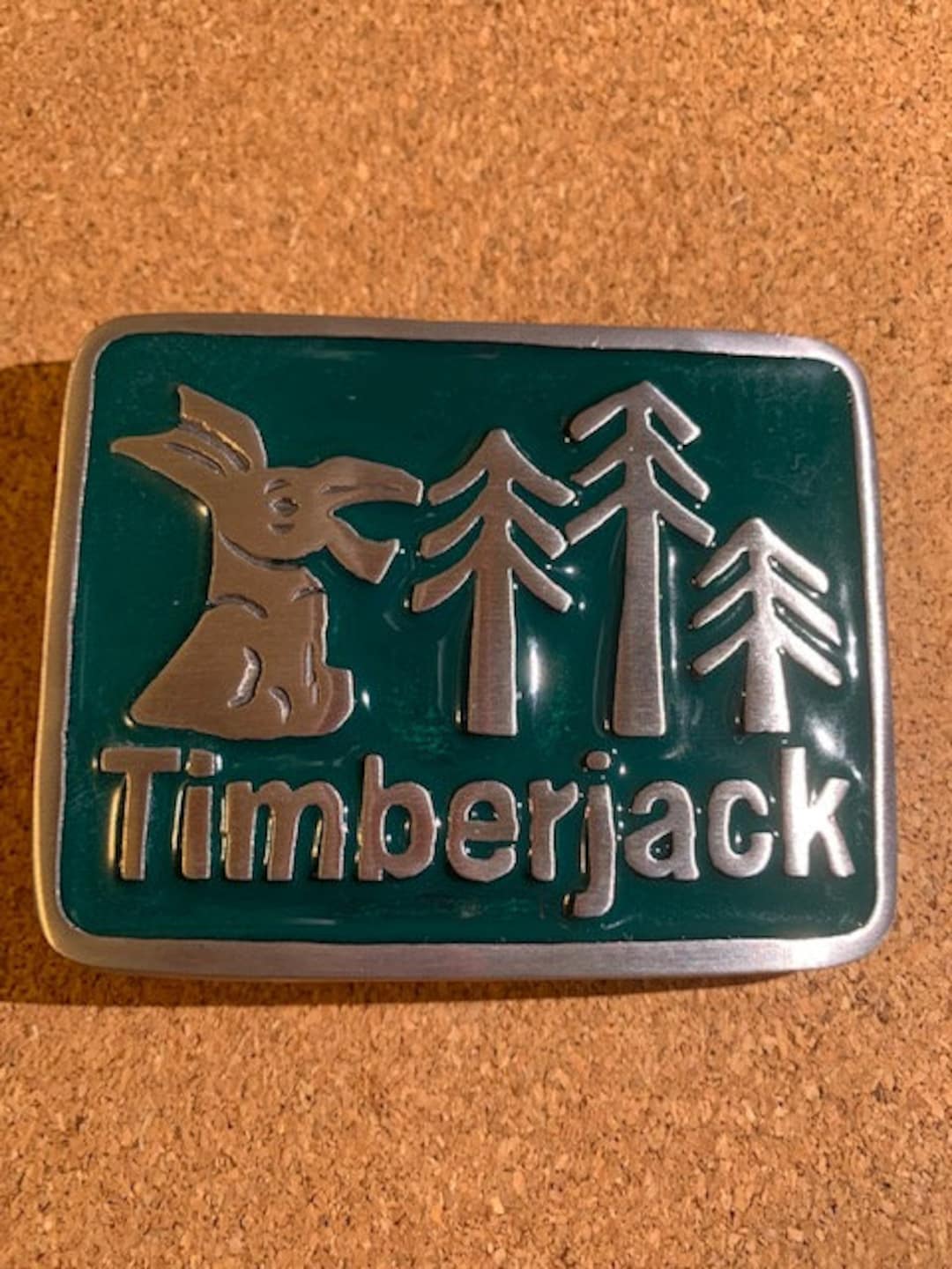 Timberjack Belt Buckle Donkey Forest GREEN Enameling Very Sturdy Non ...