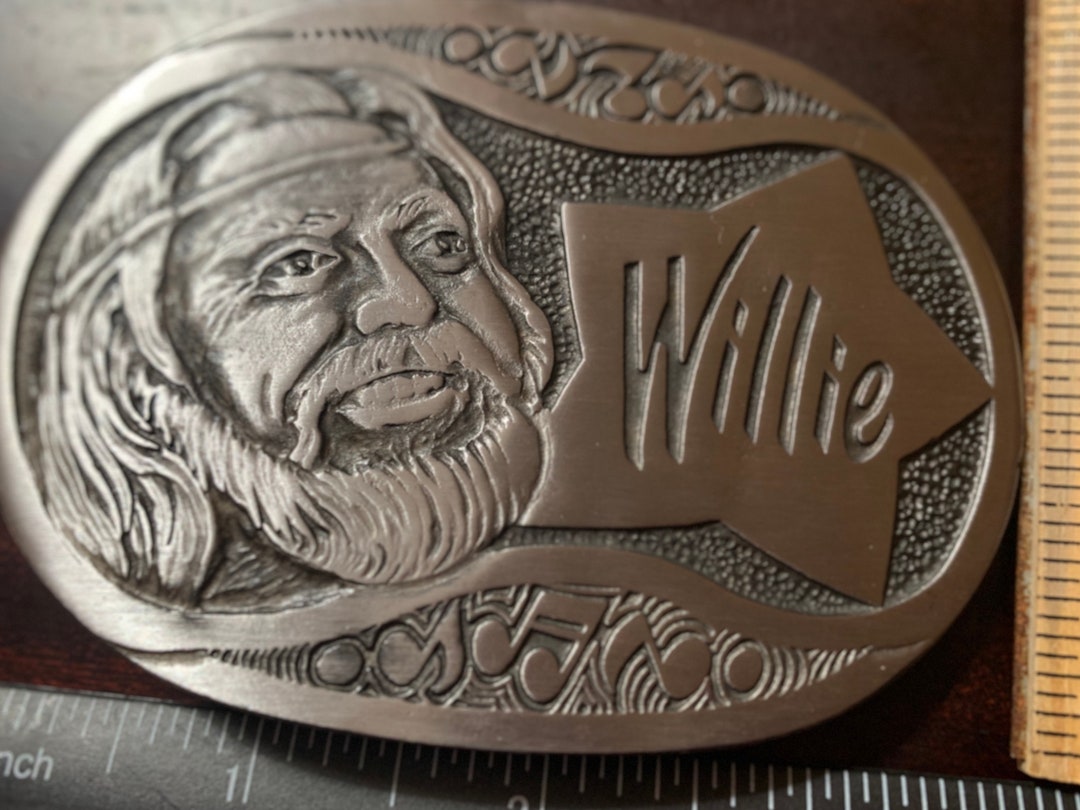 Willie Nelson Belt Buckle Image of Willie Star Strong Sturdy - Etsy
