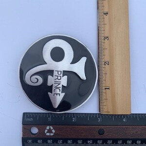 Rogers Nelson Round Prince Belt Buckle Black Enameling Pop Music Very ...