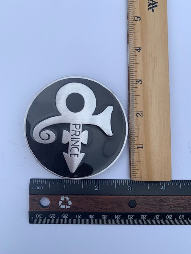 Rogers Nelson Round Prince Belt Buckle Black Enameling Pop Music Very ...