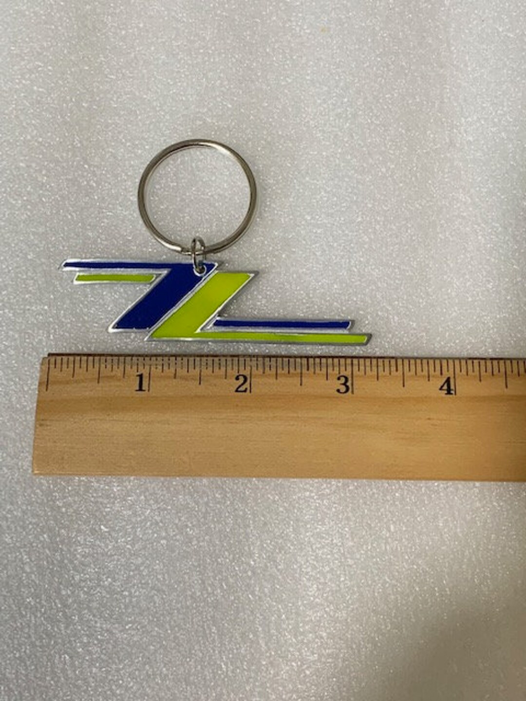 ZZ Top YELLOW and BLUE Key Chain Solid Metal 3 1/4 Inches Very Sturdy ...