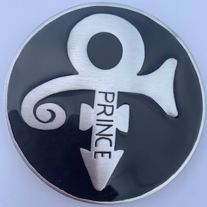 Rogers Nelson Round Prince Belt Buckle Black Enameling Pop Music Very ...