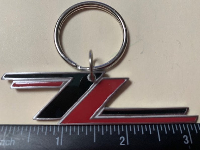 SET of 2 ZZ TOP Red and Black and A Plain Silver Key Chain Solid Metal ...