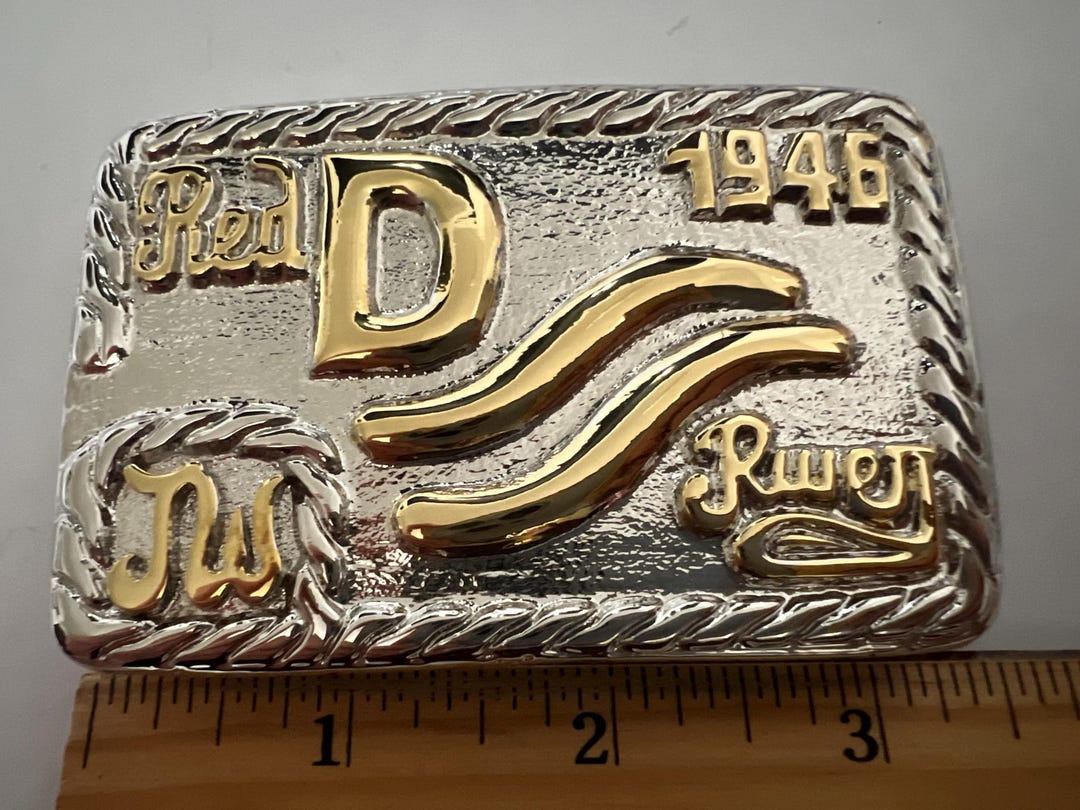 John Wayne Gold/nickel Belt Buckles Red River D Belt Buckle Movie ...
