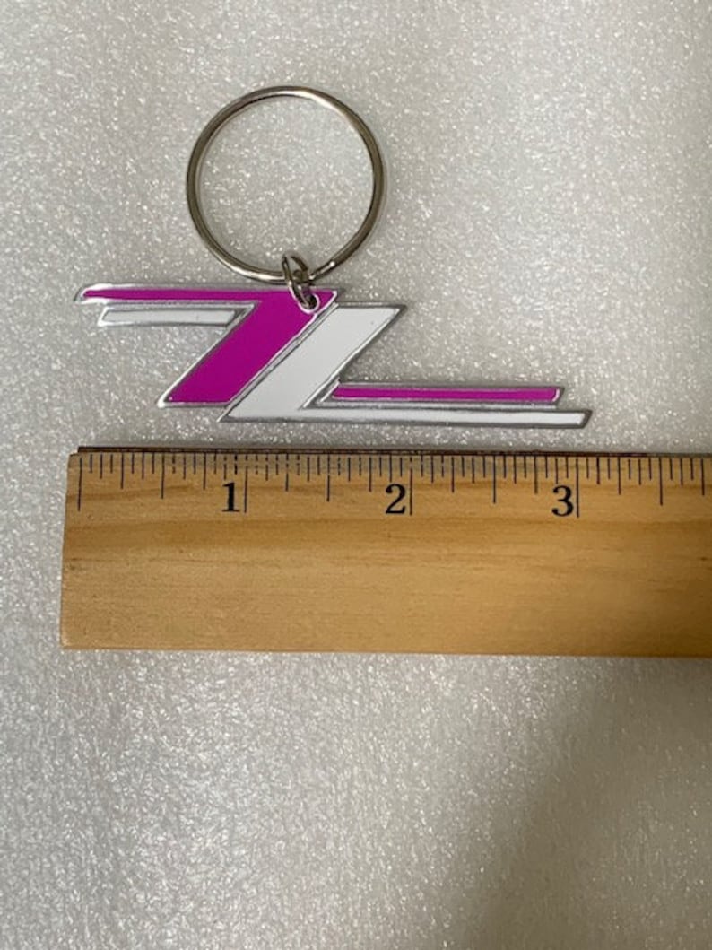 ZZ Top PINK and WHITE Key Chain Solid Metal 3 1/4 Inches Very Sturdy ...