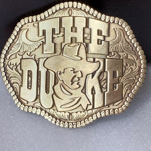 John Wayne "the Duke" BRASS Metal Belt Buckle Strong Sturdy - Etsy