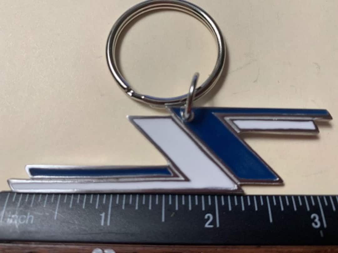 ZZ Top Dark Blue and White Key Chain Solid Metal 3 1/4 Inches VERY ...
