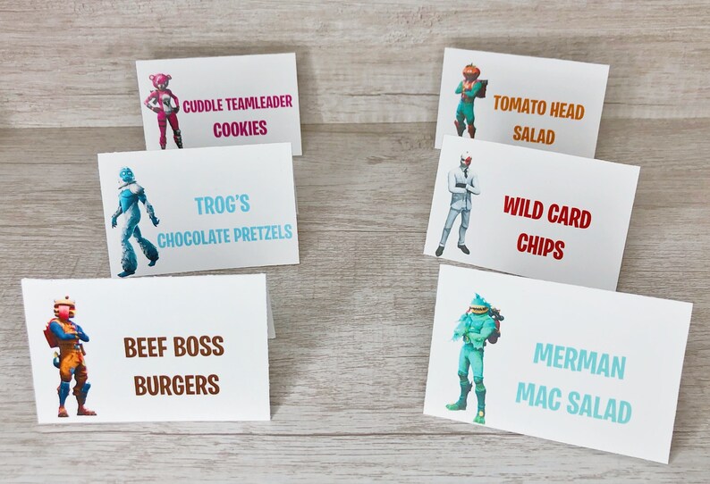 Personalized Printable Food Place Cards Food Tent Cards | Etsy