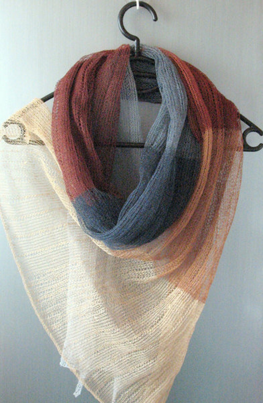Linen Scarf Scarf Packaging Steel Beige Brown... - Etsy