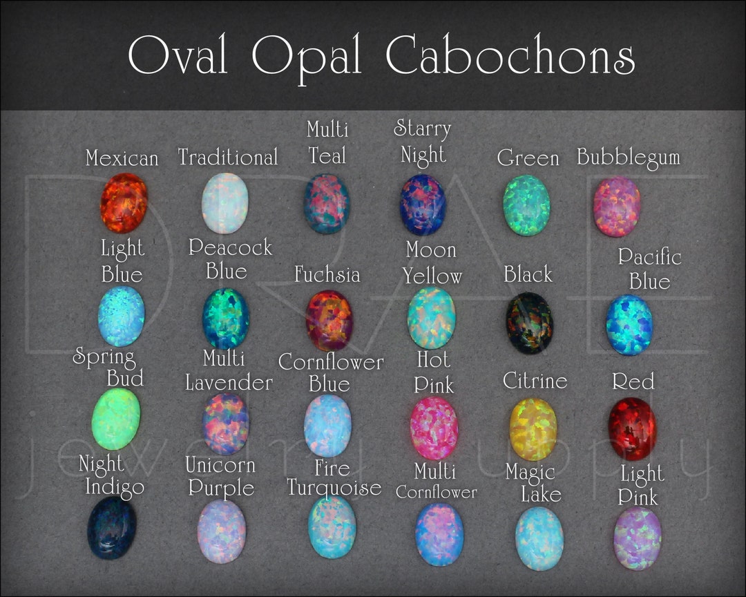 Oval Opal Cabochons - Lab Created Opal, Oval Opal Cabs, Synthetic Oval ...