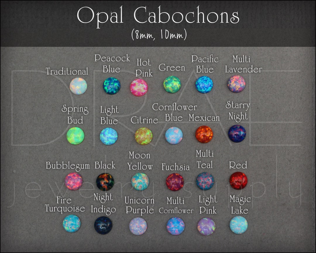 Round Opal Cabochons - 8-10mm, Lab Created Opal, Round Opal Cabs ...