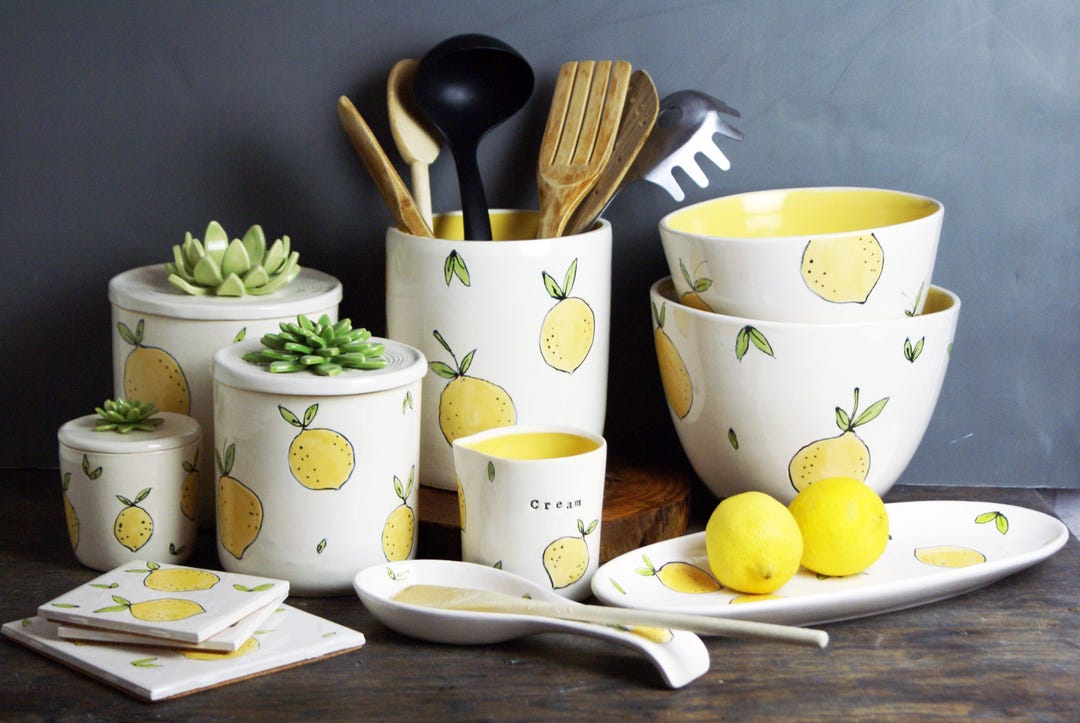 Lemon Collection | Handmade, Lemon Themed Ceramic Kitchen Decor ...