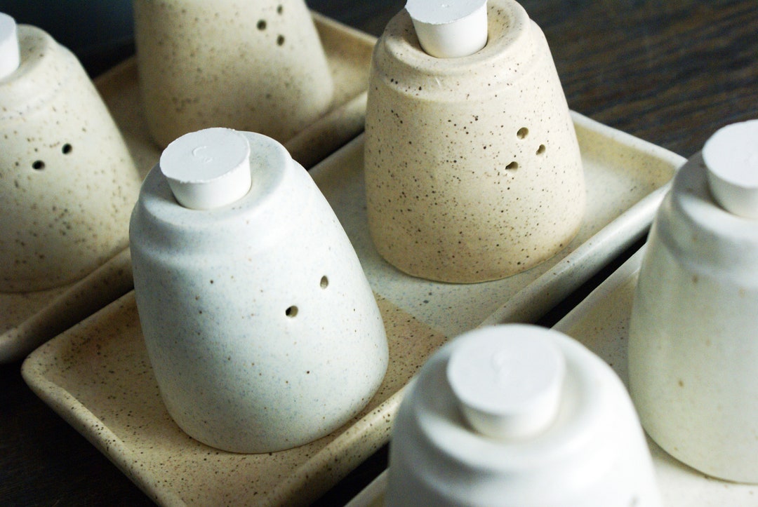 Ceramic Salt and Pepper Shaker Tray Set | Handmade, Tray Salt and ...