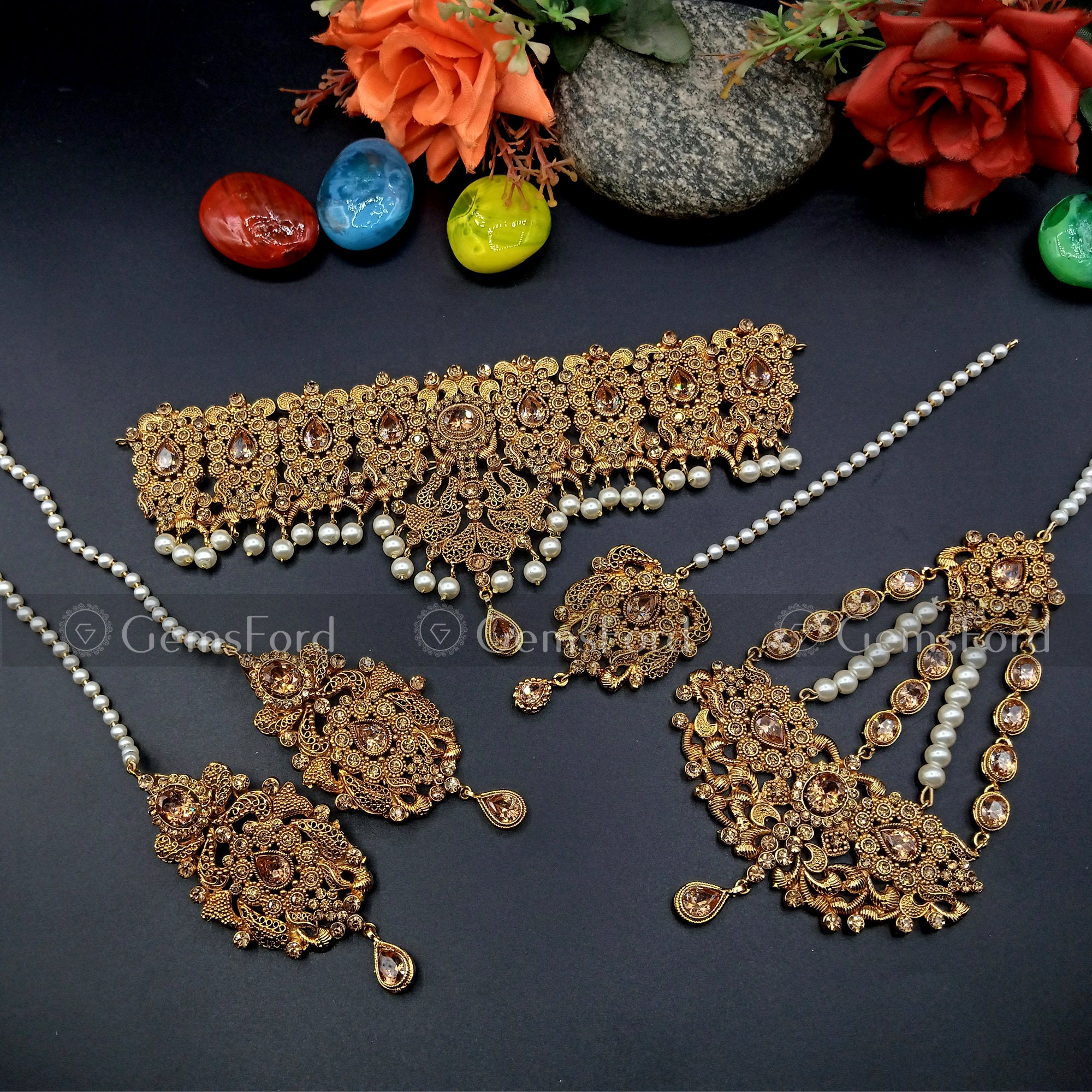 Gold Plated New Design Indian Pakistani Jewellery Fro Bridal Necklace ...