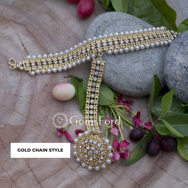 Indian Pakistani Hathphool Gold Bridal Hand Piece Panja - Etsy UK